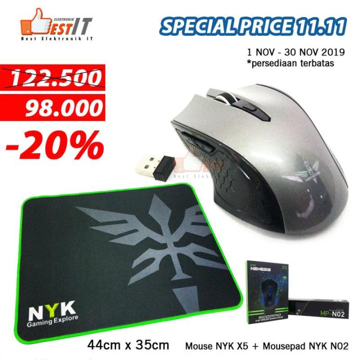Mouse Wireless Gaming Combo Mousepad Gaming NYK Special Promo 11.11 ...