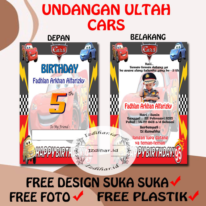 (PER 80 PCS UNDANGAN ULTAH) / Undangan ulang tahun / undangan ultah ...