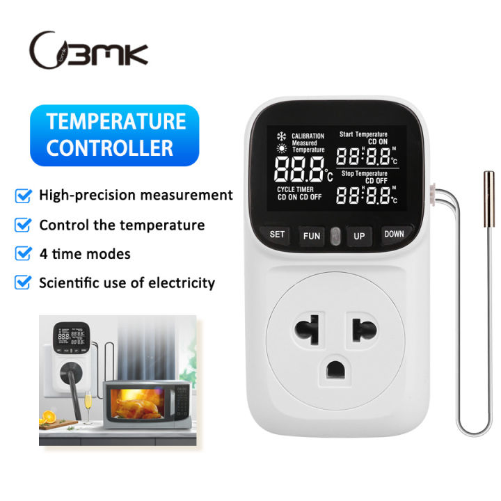 BMK 220V Temperature Controller Socket 15A Smart Incubator Multi-function Digital Display ...