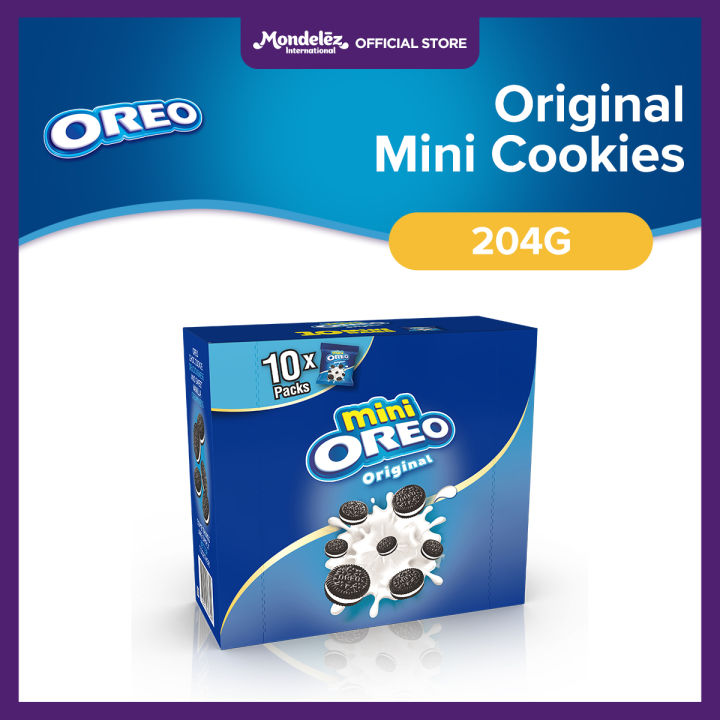 Oreo Mini 10 Pouches - Vanilla Flavor 204g Sandwich Cookie Snack with ...
