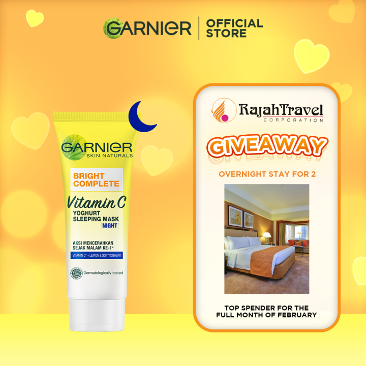 Garnier Bright Complete Vitamin C Night Cream (Yoghurt Sleeping Mask ...