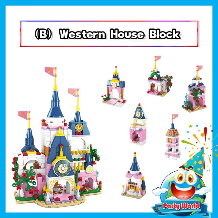 🎉Western House Blocks Diamond Nano Block Micro Mini Block Toy Cartoon ...