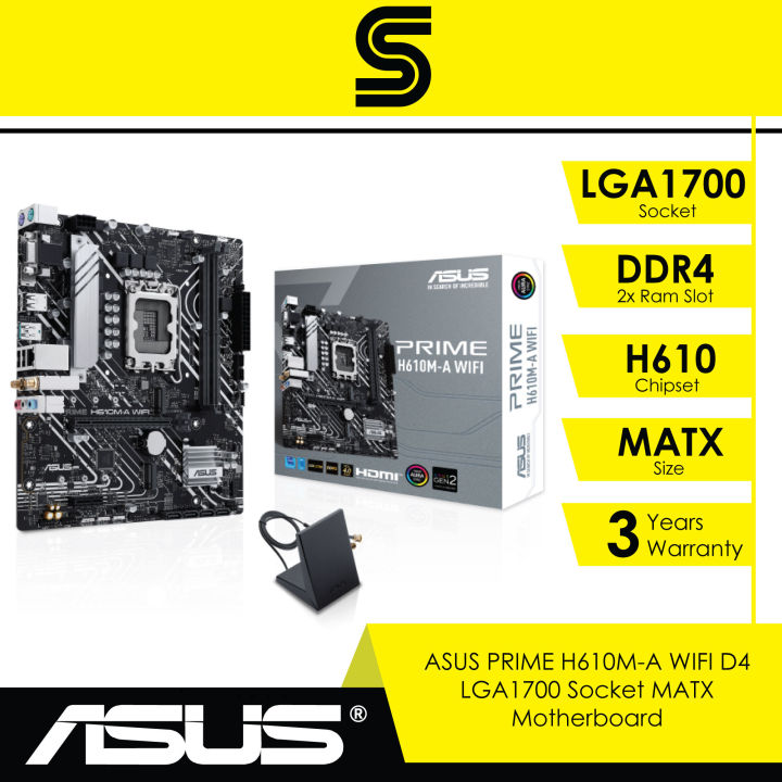 ASUS PRIME H610M-A WIFI D4 LGA1700 Socket MATX Motherboard | Lazada