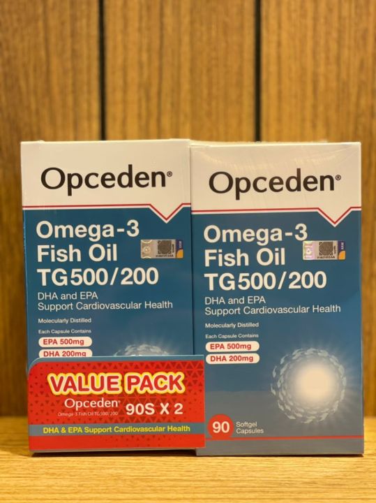 OPCEDEN OMEGA-3 FISH OIL TG500/200 2 BOTS X 90'S SOFTGELS EXP 04/2028 ...