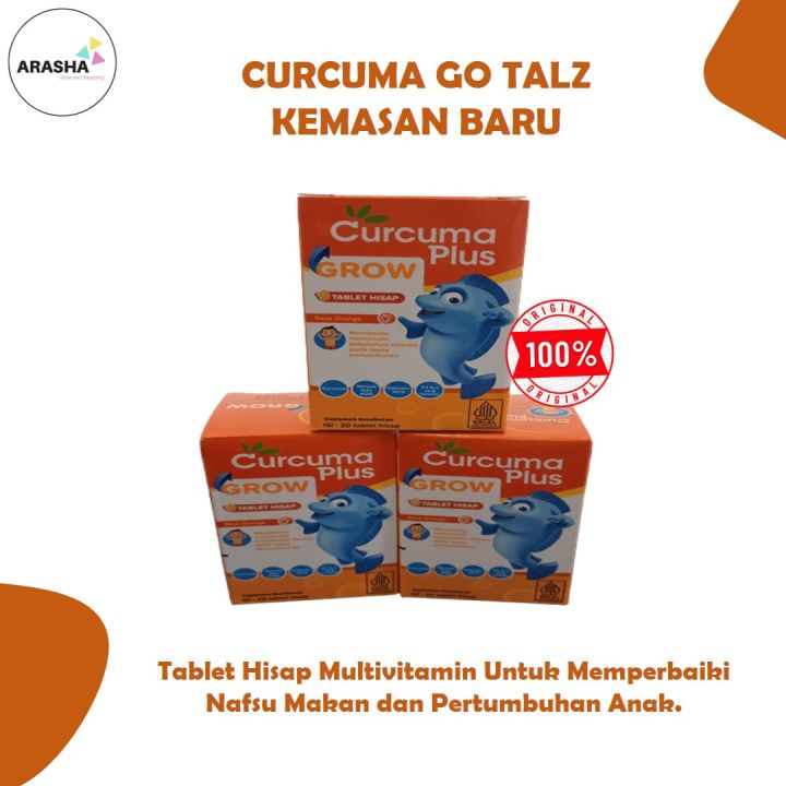 CURCUMA PLUS GO TALZ 20 Tablet Hisap Kemasan Baru / Vitamin Gemuk Badan ...