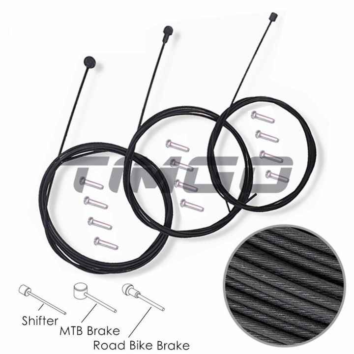 2PCS Teflon Stainless Steel MTB Road Bike Gear Shift Derailleur Brake ...