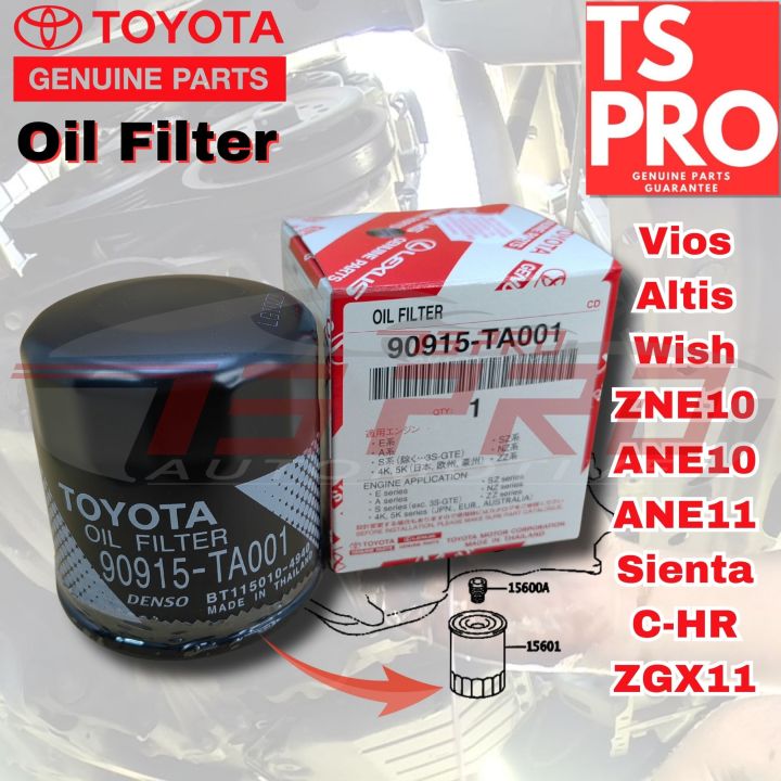 Toyota Genuine 90915-TA001 YZZE1 N2 Oil Filter Toyota Vios Altis Wish ...