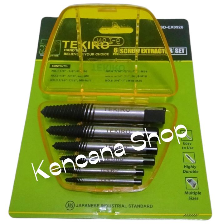 TEKIRO EXTRACTOR SET 6 PCS - TEKIRO TAP BAUT PATAH SET 6 PCS - SENAI ...