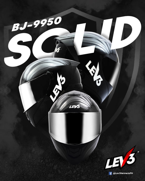 Lev3® FullFace Dual Visor BJ-9950 SOLID Motorcycle Helmet | Lazada PH