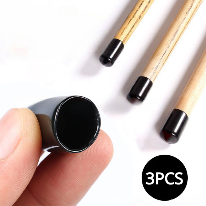 Teabelle 3PCS Black Pool Cue Head Cover Rubber Billiards Club Head ...