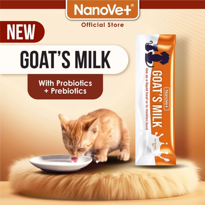 Nanovet Pet Goat's Milk with Probiotic and Probiotic Sachet for Cat and ...