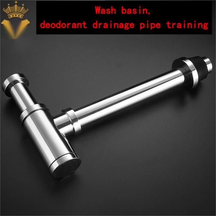 304 Stainless Round Bottle P Trap Basin Sink Waste Trap Drain Tube Kit ...