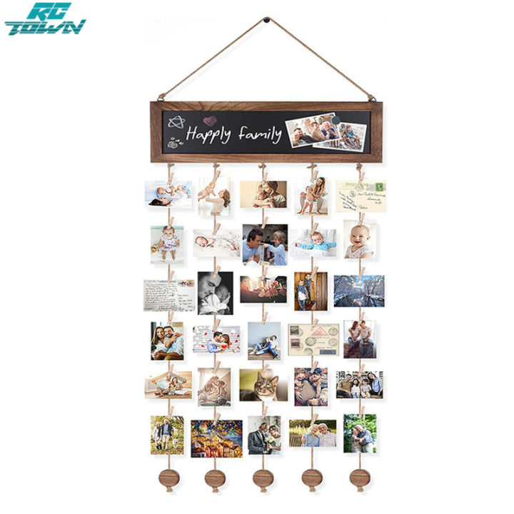Picture Frames Collage Display Board, 15.7"x5" Multi Photos Cards ...