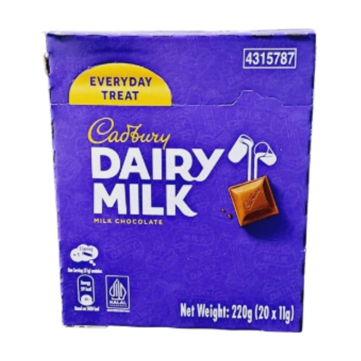 Cadbury Dairy Milk Chocolate 220g (20 x 11g) Everyday Treat | Lazada PH