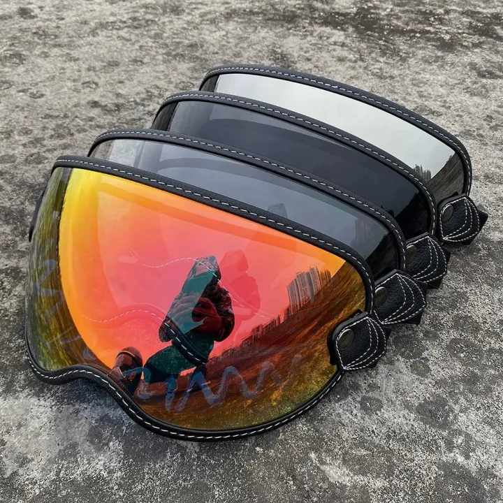 Motorcycle Helmet Goggles Retro Bubble Visor Lens Fit For SHOEI EX Zero ...