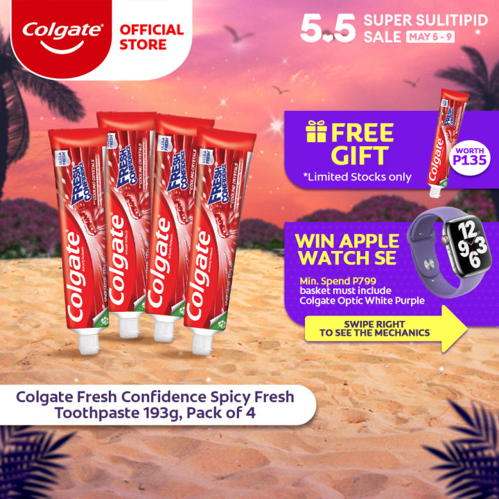 Colgate Fresh Confidence Toothpaste - Spicy Fresh, Long-Lasting ...
