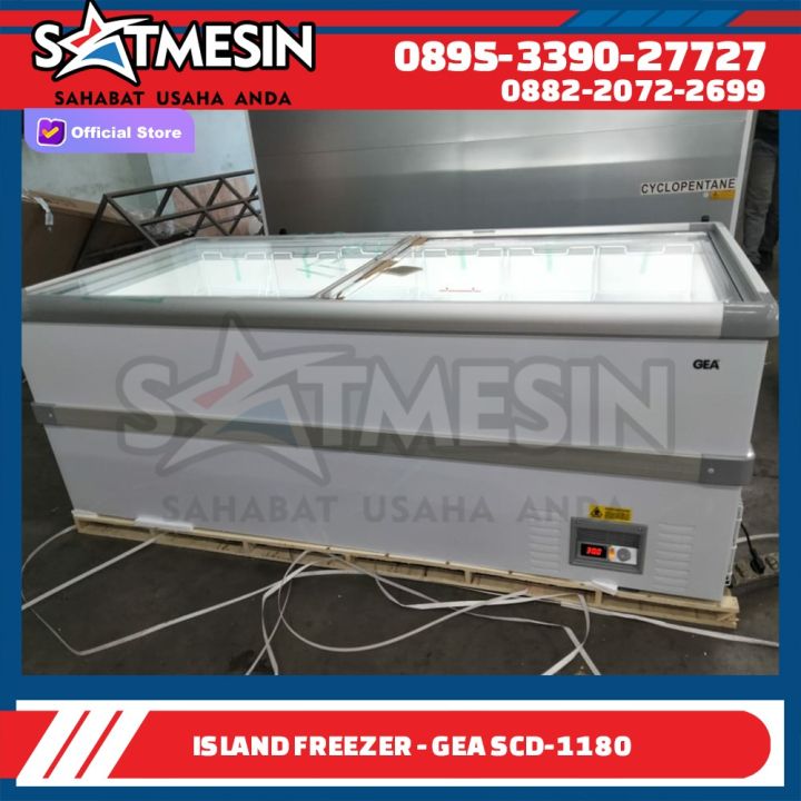 Gea Island Freezer SCD-1180 Freezer Pembeku Pintu Kaca | Lazada Indonesia