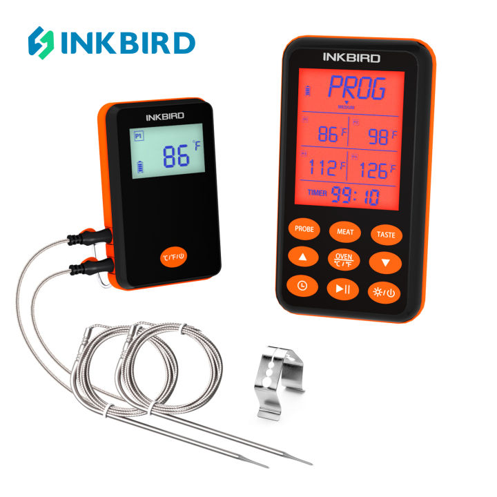 Inkbird IRF-4S Remote Wireless Waterproof BBQ Grill Tool with 2 Probes ...