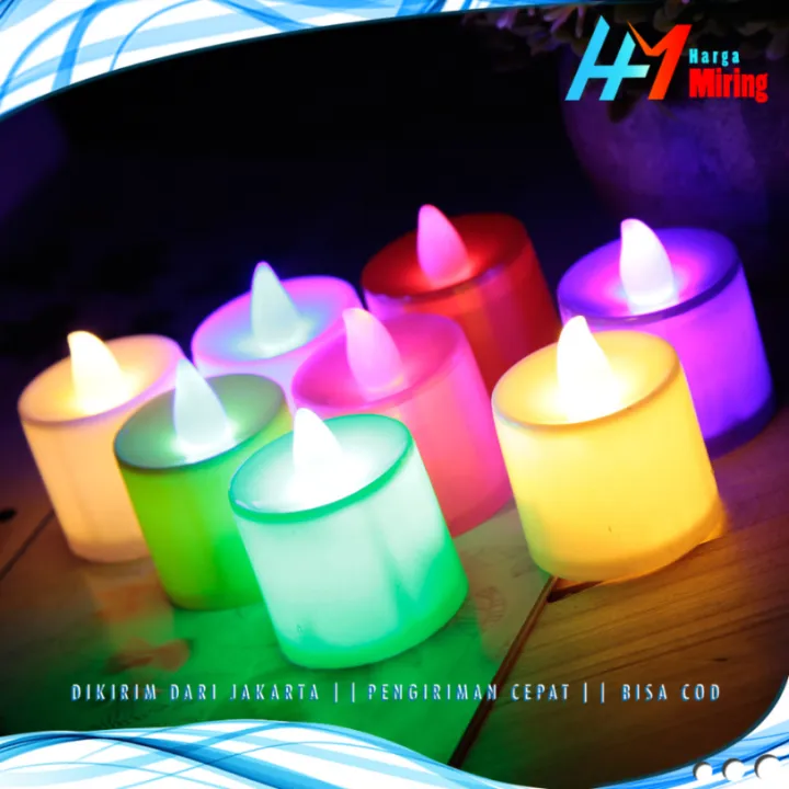 Lilin Led Mini Candle Light Lamp Dekorasi Kamar Tidur Rumah Warna Warni ...