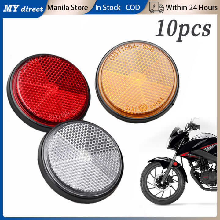 10Pcs Circular Reflector Waterproof Road Safety Reflectors Bike ...