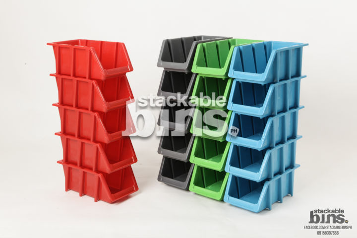 Medium Stackable Bins Boxes Storage Organizer for Supplies, Tools ...