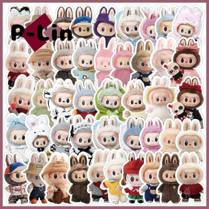 50Pcs Cartoon Labubu Stickers Waterproof Reusable Water Bottle Decals ...