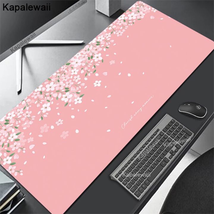 Pink Cherry Blossoms Large Mouse Pad XXL 100x50 Gaming Mousepad Gamer ...