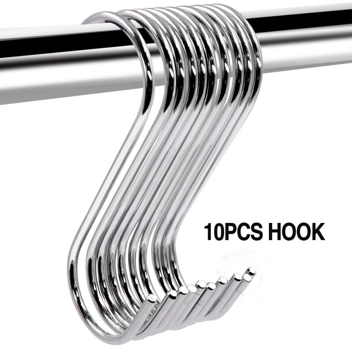 10pcs Stainless Steel S Shaped Hook Multifunction Metal Hanging Hook ...