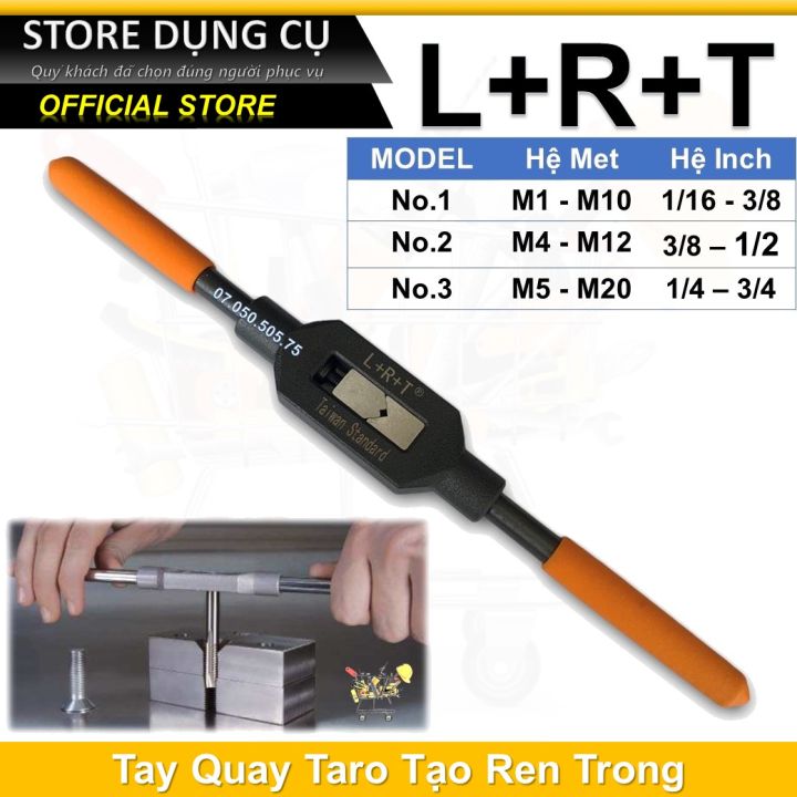 M1-M20 Cần tay quay taro L+R+T Taiwan cán bọc nhựa | Tay quay mũi taro tạo ren trong LRT | Lazada.vn