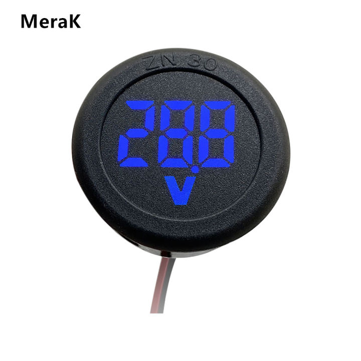 DC 4-100V LED Digital Display Round Two-wire Voltmeter DC Digital Car ...