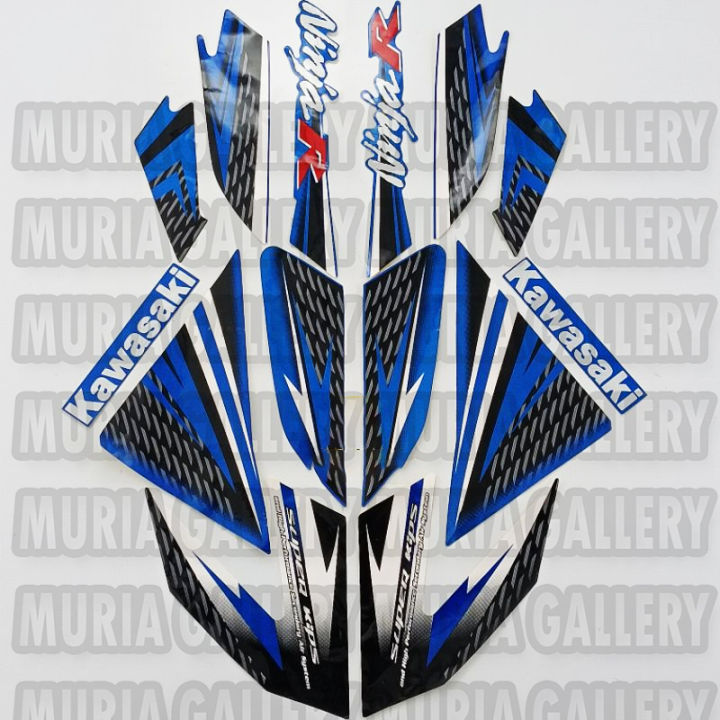 striping stiker lis polet body kawasaki ninja r 2013 biru standar ...