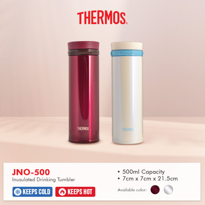 Thermos® Water Bottle JNO-500 Tumbler Hot and Cold 500ml (Pearl White) | Lazada PH