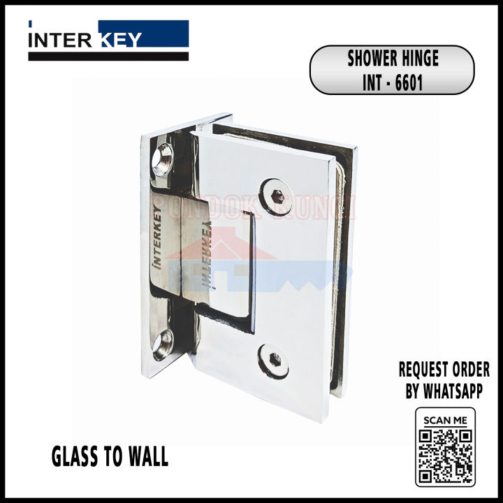 Engsel Pintu Kaca Shower Hinge Interkey 6601 Glass To Wall Engsel Pintu ...