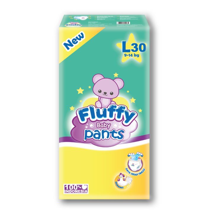 Fluffy Baby Diapers Pnts L isi 30 | Lazada Indonesia