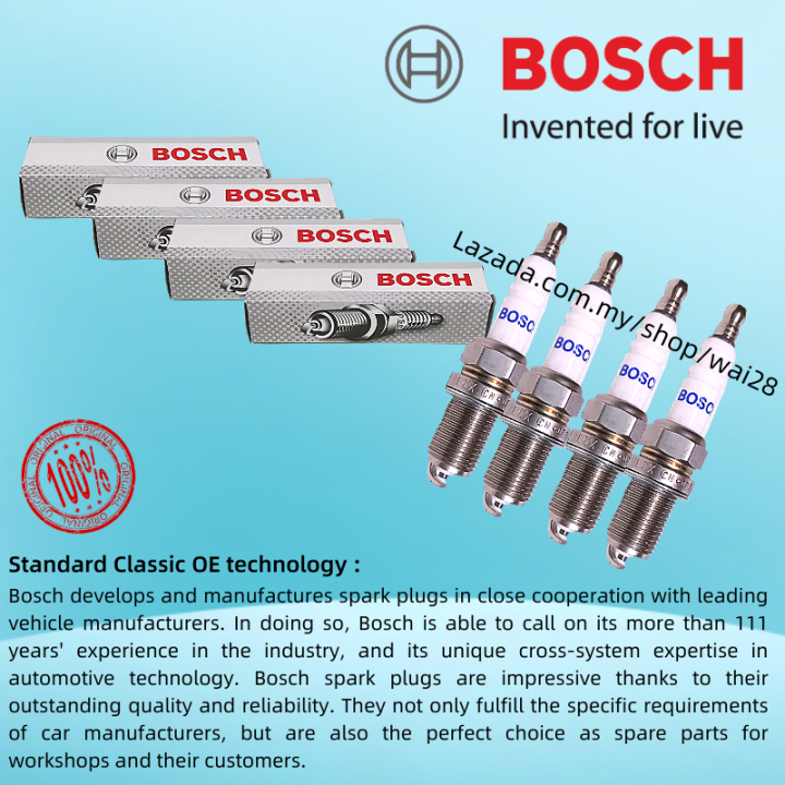 BOSCH Standard Spark Plug TOYOTA VIOS NCP42 NCP93 AE101 AE111 AE92 | Lazada