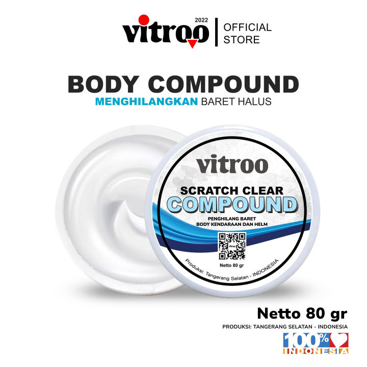 Kompon Penghilang Baret Body Kendaraan dan Helm 80 gr Untuk Motor dan ...