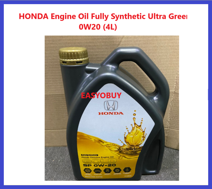 HONDA Engine Oil Fully Synthetic Ultra Green 0W20 (4L) +Free Mileage ...