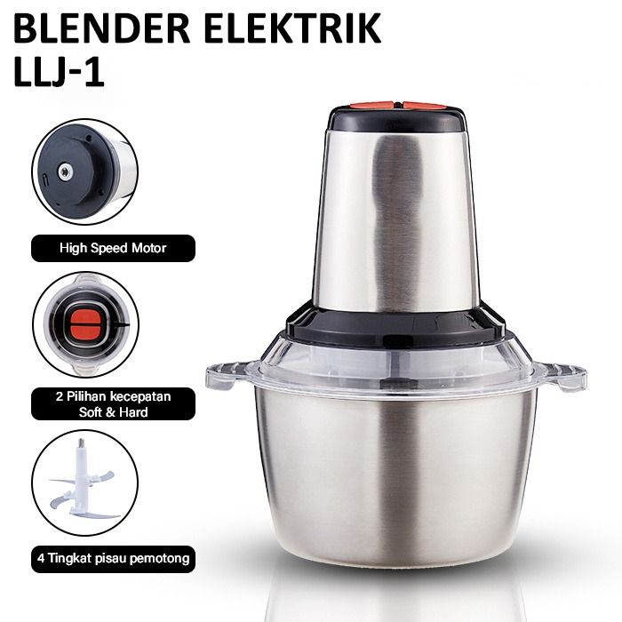 PAKET COMBO 2 PCS Blender Chopper Blender Daging Elektrik Stainless ...