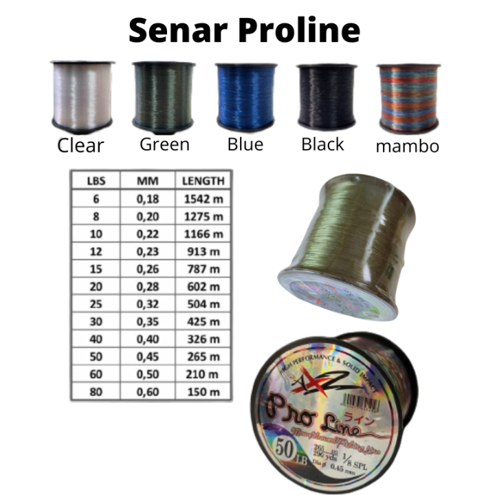 Senar Proline AXZ monofilament Fishing line Original - Tali Senar ...