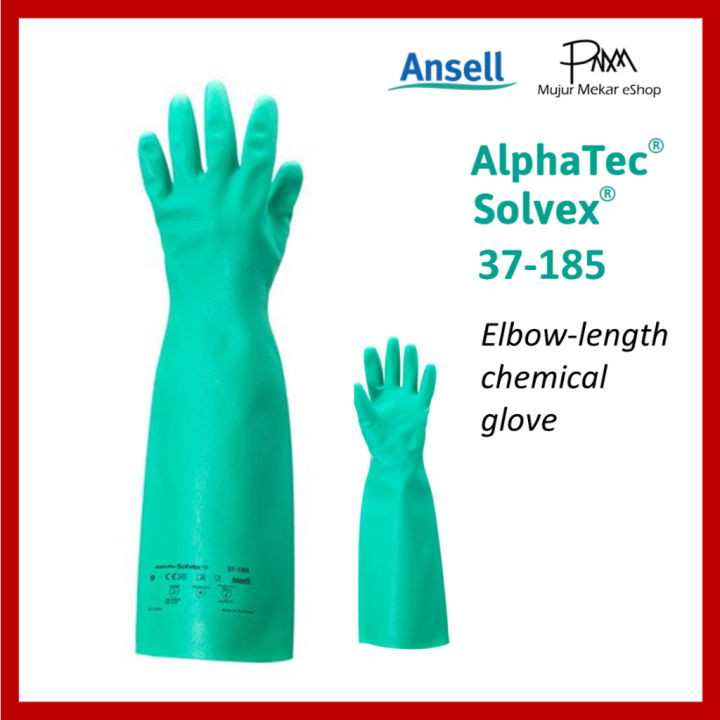 Ansell AlphaTec Solvex 37-185 Elbow Length Chemical Glove/ Nitrile Glove | Lazada