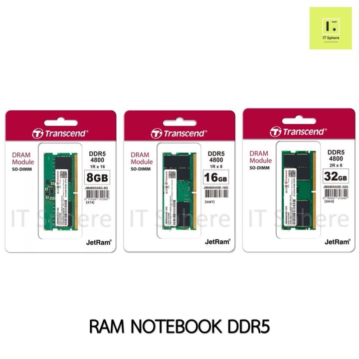 8-32GB RAM NOTEBOOK DDR5 8GB 16GB 32GB BUS4800 5600 Transcend (แรม โน๊ต ...