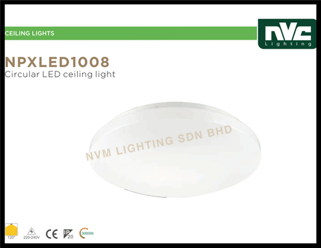 NVC NPXLED1008 LED Ceiling Downlight Round 12w 11Inch/18w 13Inch ...