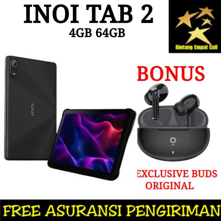 INOI TAB 2 4/64 GARANSI RESMI [Unisoc SC9863A1, 5MP, 5000mAh] | Lazada ...