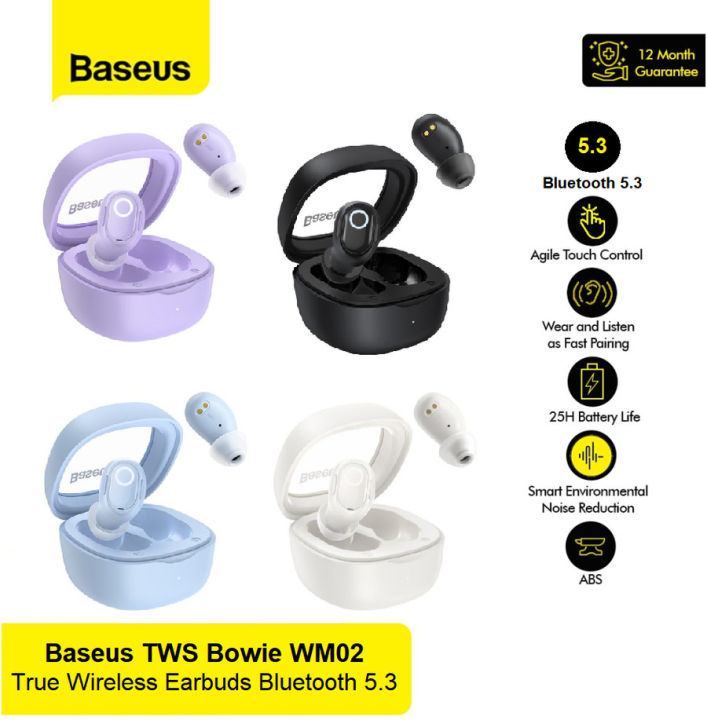 Baseus WM02 / Bowie WM-02 TWS True Wireless Earbuds Bluetooth Earphone ...