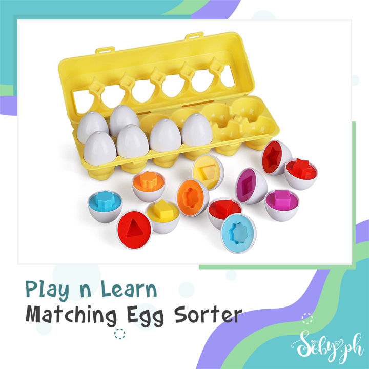 SOBY PH Matching Egg 12 pcs Set Color & Shape Recoginition Sorter ...