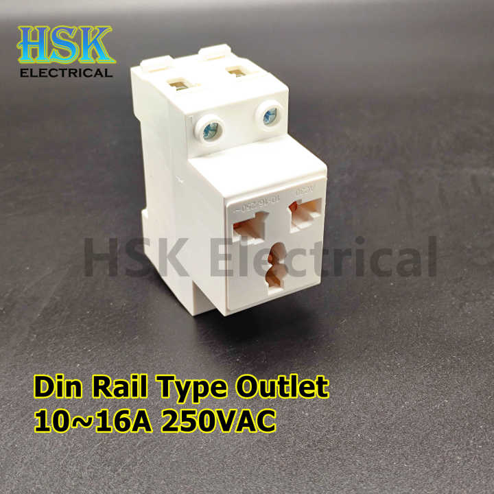 Din Rail Type Outlet 10~16A 250VAC 2P+E | Lazada PH