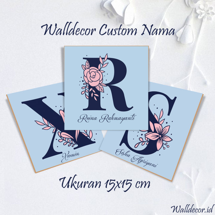 [CN2]Hiasan Dinding Huruf CUSTOM Nama uk 15x15 cm/ request nama ...