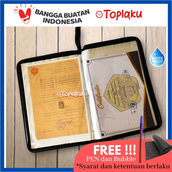 TOPLA Map Tas Dokumen Keeper Resleting Anti Air F4 / Folio Dokumen ...