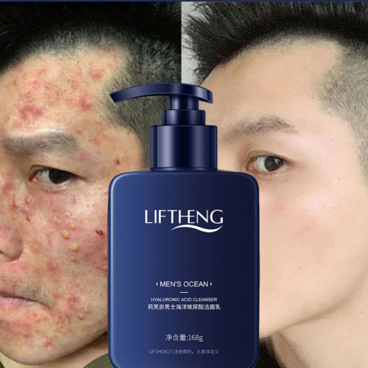 LIFTHENG Men's Face Wash Sabun Muka Pria Untuk Kulit Kusam kontrol minyak Pori-pori bersih ...