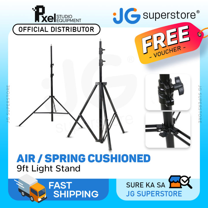 Pxel 9ft Heavy Duty Spring / Air Cushioned Studio Light Stand for Flash ...